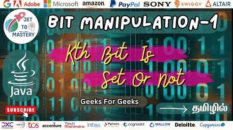 Kth Bit Is Set Or Not Geeksforgeeks Bit Manipulation 1 Java