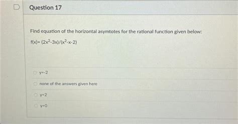 solved find equation of the horizontal asymtotes for the