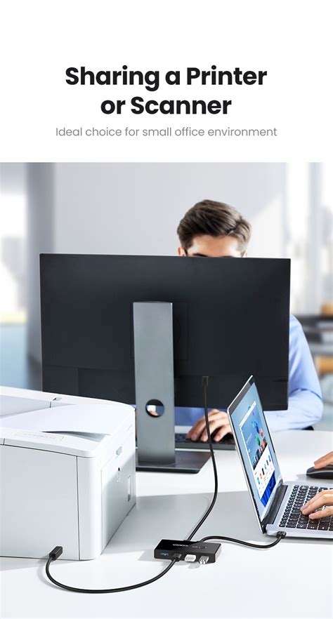 UGREEN USB USB Switch Selector Port Computers Peripheral Switcher Adapter Hub For PC