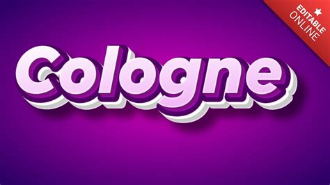 Cologne Purple 3d To Promote A Product Text Effect Generator