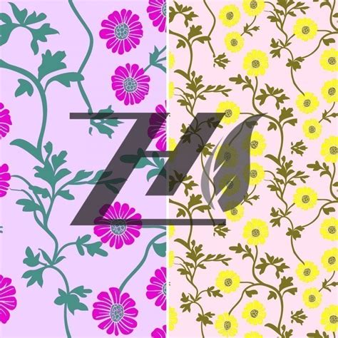 دانلود فایل لایه باز پترن گل‌های زرد و بنفش دانلود رایگان فایل لایه