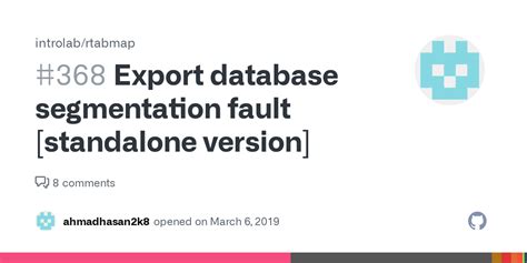 Export Database Segmentation Fault Standalone Version Issue Introlab Rtabmap GitHub