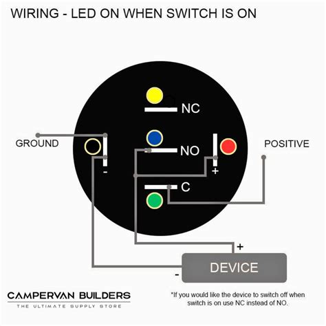 19mm Latching Led Push Button Switch Anodized Black 12 24v