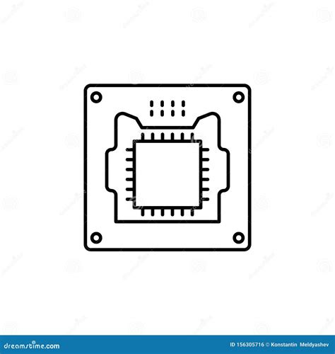 Hardware Processor Chip Icon Simple Thin Line Outline Vector Of Hardware Icons For Ui And Ux