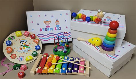 ხის ფერადი სათამაშოების Dream Box საოცნებო ყუთი