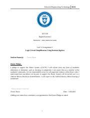 Logic Circuit Simplification Boolean Algebra Lab Guide Course Hero