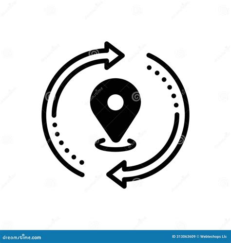 Black Solid Icon For Change Location Change And Direction Stock Vector Illustration Of