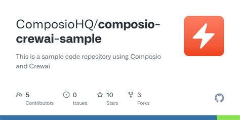 Github Composiohqcomposio Crewai Sample This Is A Sample Code Repository Using Composio And