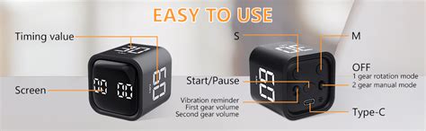 Cuteefun Cube Timer Rotation Pomodoro Timer 5103060 Minutes And Custom Countdown