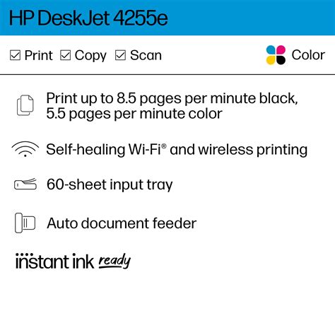 Customer Reviews Hp Deskjet E Wireless All In One Inkjet Printer With Months Of Instant