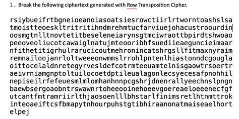 Solved 1 Break The Following Ciphertext Generated With Row