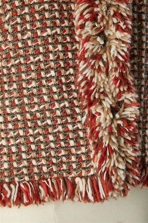 Tweed Edge To Edge Jacket With Wool Thread Fringes Edge Féraud For Sale