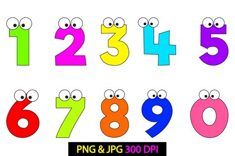 Funny Numbers Cartoon Characters Clipart Graphic By Sarita Kidobolt