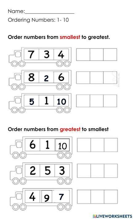 Ordering Numbers 1 10 Worksheet Artofit
