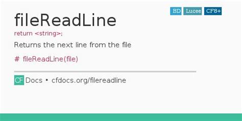 Filereadline Code Examples And Cfml Documentation