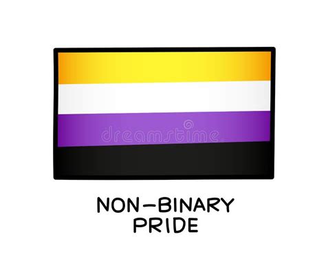 Flag Of Non Binary Pride A Colorful Logo Of One Of The Lgbt Flags Yellow White Purple And