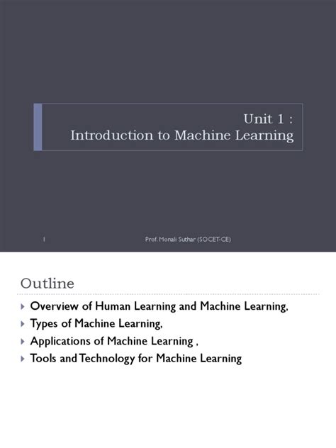 unit 1 introduction to ml pdf machine learning regression analysis