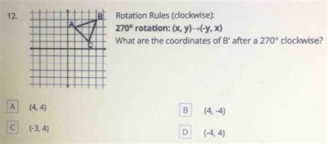 Solved 12 Rotation Rules Clockwise 270° Rotation X Y To Y X