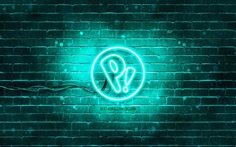 download wallpapers pop os turquoise logo 4k turquoise brickwall os pop os logo linux pop