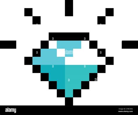 Pixel Diamond Treasure Symbol Blue Game Gem Stock Vector Image And Art