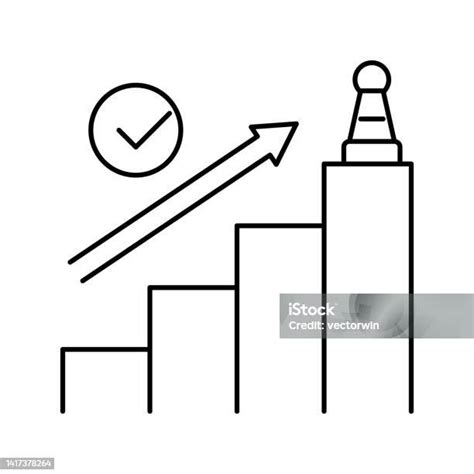 성공 게임 및 비즈니스 성취 라인 아이콘 벡터 일러스트 레이 션 게이머에 대한 스톡 벡터 아트 및 기타 이미지 게이머 경쟁 나이트 Istock