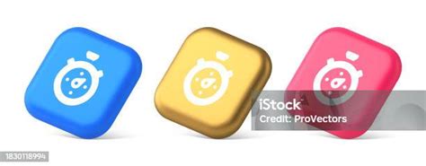 스톱워치 버튼 타이머 속도 시간 계산 응용 프로그램 패널 인터페이스 3d 현실적인 아이소 메트릭 아이콘 2에 대한 스톡 벡터 아트 및 기타 이미지 Istock