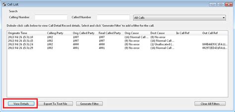 Displaying A List Of Calls In Translatorx Cisco Community