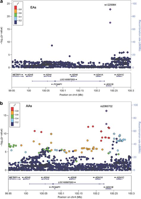 Chromosome 4 Regional Manhattan Plots A European Americans Regional Download Scientific