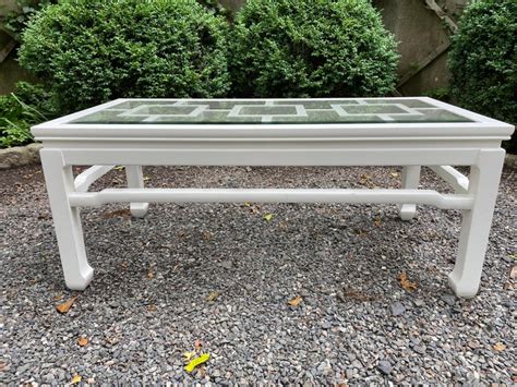 Contemporary Asian Inspired White Lacquered Rectangular Coffee Table