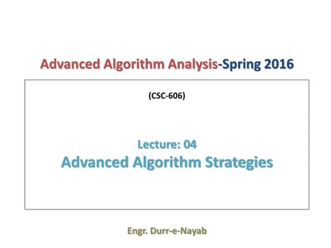 data structure and algorithm advanced algorithm stretegies ppt