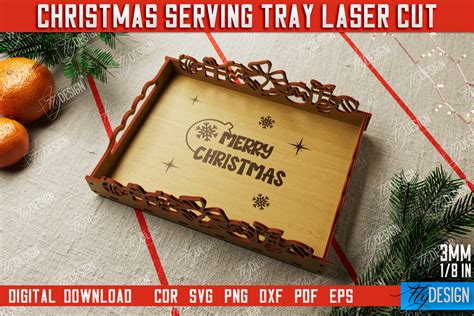 Christmas Serving Tray Template Cnc · Creative Fabrica
