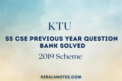 Solved KTU S CSE Previous Question Bank KTU QBank Notes