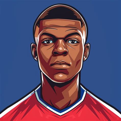 Kylian Mbappe Cartoon Graphic Icon Illustration Premium Ai Generated Image