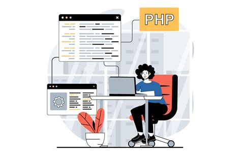 Software Development Concept With People Scene In Flat Design For Web Man Coding And Creating