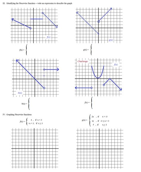 Evaluate Piecewise Functions Worksheet Printable And Enjoyable Learning