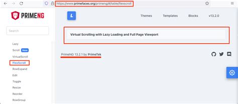FlexScroll Demo Is Broken Issue Primefaces Primeng GitHub