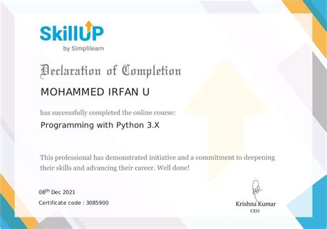 Mohammed Irfan U On Linkedin Simplilearn Python3 Pythonprogramming