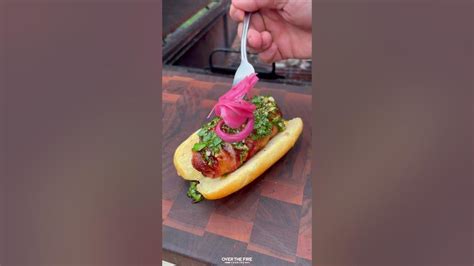 Cheesy Choripan Dog Recipe Over The Fire Cooking By Derek Wolf Youtube