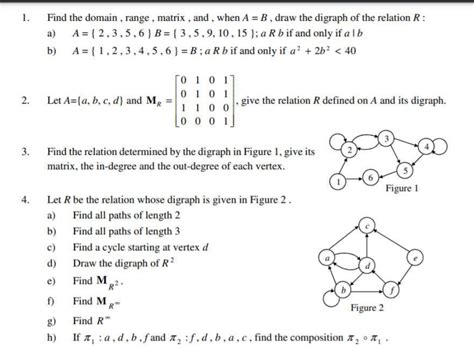 Solved 1 Find The Domain Range Matrix And When A B