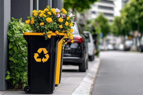 Garbage Waste Management Systems Are Highlighted In A Minimalist