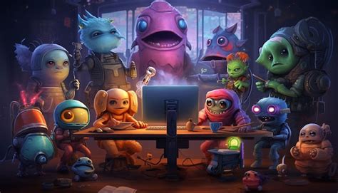 Premium Ai Image A Team Of Anthropomorphic Bytes On A Mission To Keep