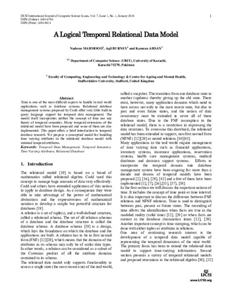 Pdf A Logical Temporal Relational Data Model
