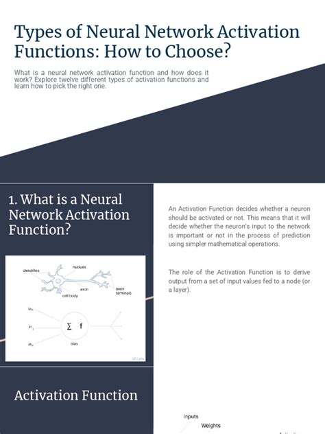 Types Of Neural Network Activation Functions How To Choose Pdf Mathematical Analysis