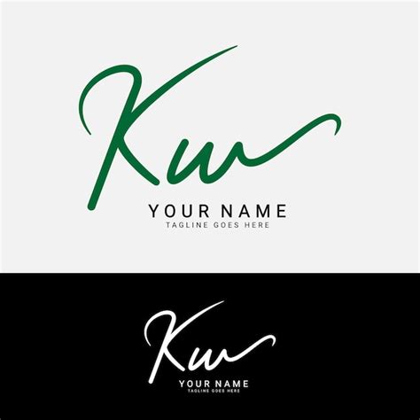 Premium Vector K W Kw Initial Letter Logo Alphabet Kw Handwritten Signature Logo