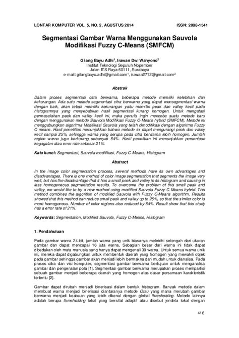 pdf segmentasi gambar warna menggunakan sauvola modifikasi fuzzy c