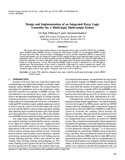 Pdf Design And Implementation Of An Integrated Fuzzy Logic Controller
