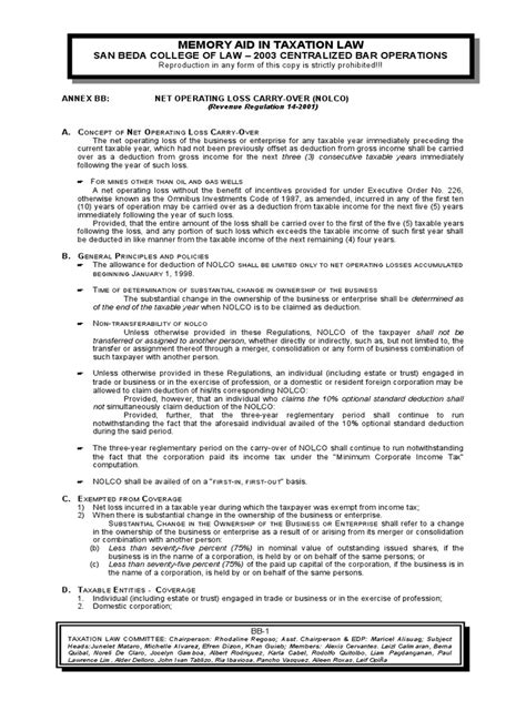 Annex 101 Bb Nolco Tax Pdf Tax Deduction Income Tax