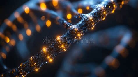 Glowing Strand Of Abstract Dna Helix Structure Stock Image Image Of