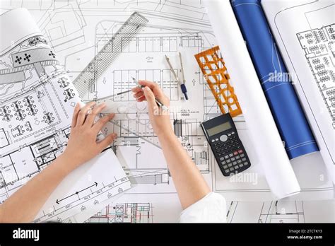 Female Architect Drawing With Cad Hi Res Stock Photography And Images Alamy