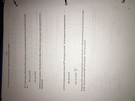 Solved Parametric Equations For Projectile Motion Suppose